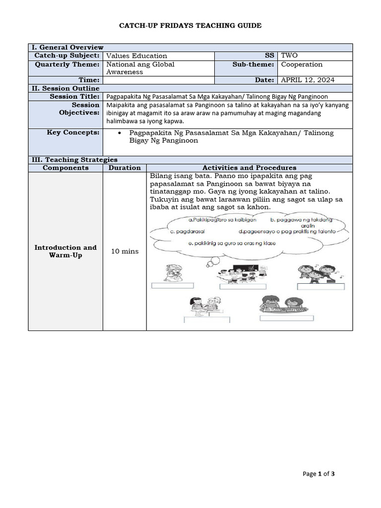 GRADE 2 - CATCH-UP FRIDAY - April 12 | PDF