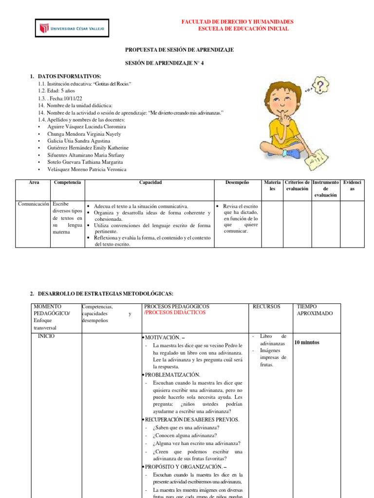 Creamos Adivinanzas | Descargar gratis PDF | Aprendizaje | Evaluación