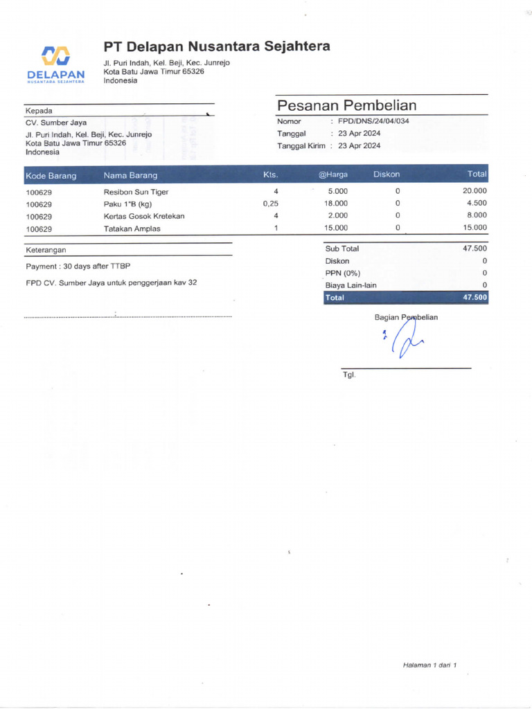 FPD-DNS-24-04-034 Sumber Jaya | PDF