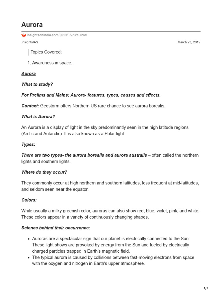 Auroras UPSC | Download Free PDF | Aurora | Physical Chemistry