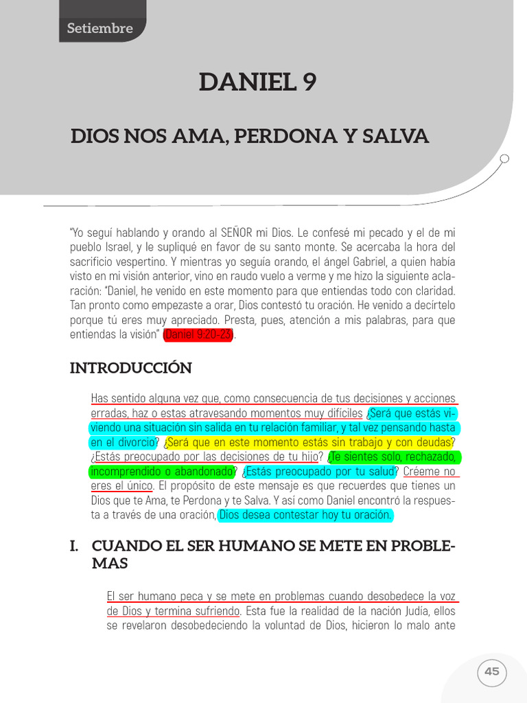 9 Daniel 9 | PDF | Oración | Daniel (figura bíblica)