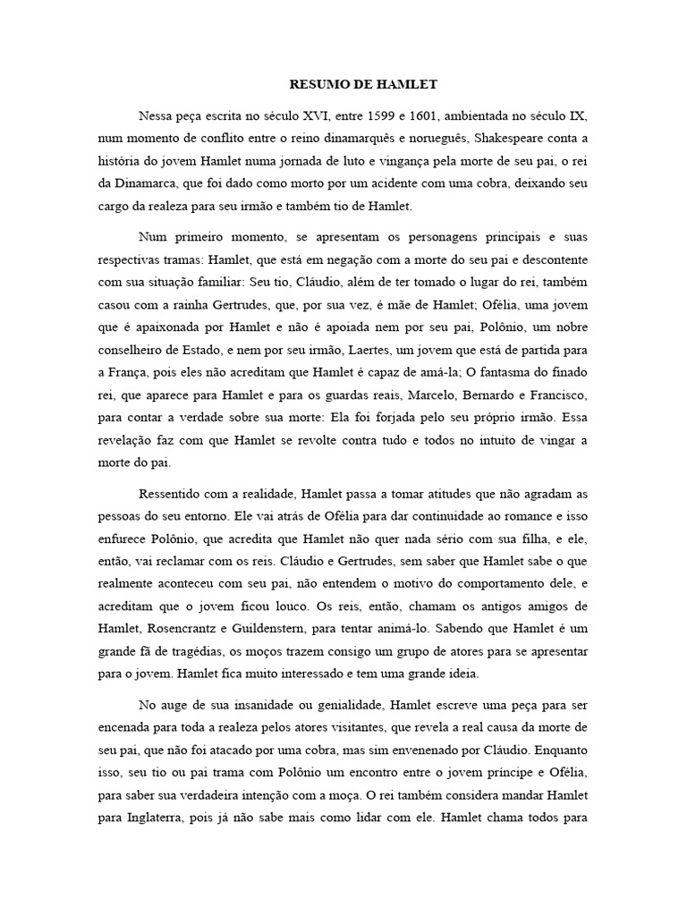 Resumo de Hamlet | PDF | Aldeia