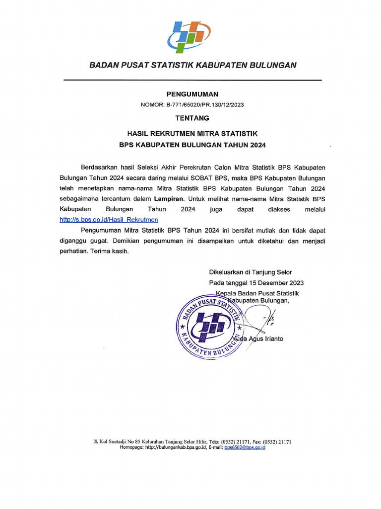 Hasil Rekrutmen | PDF