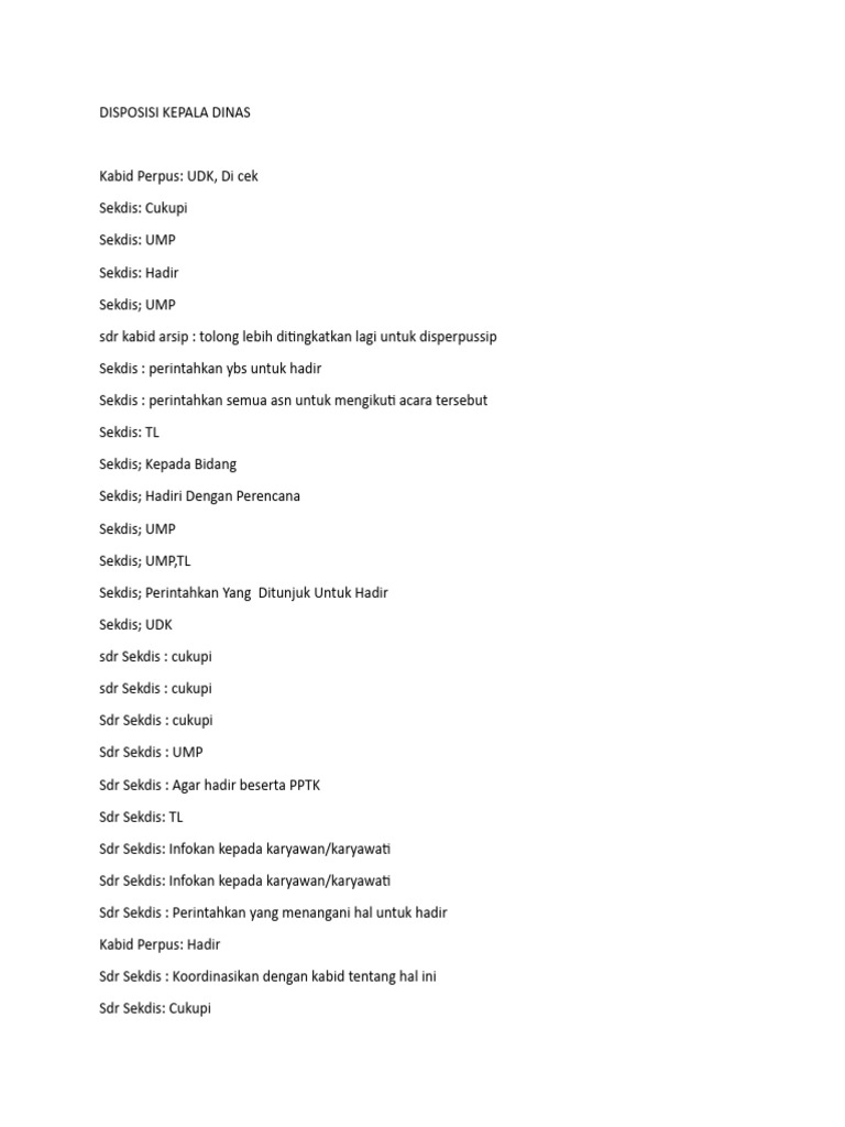 Contoh Isi Disposisi | PDF