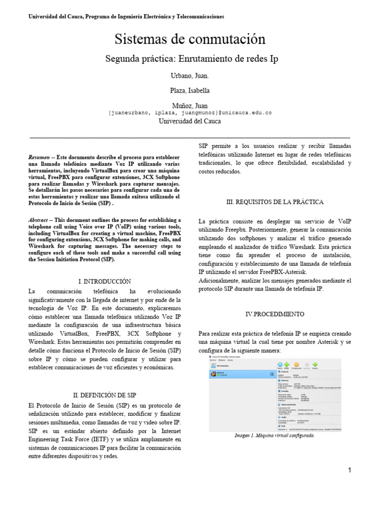 Practica 2 C | PDF | protocolo de Iniciacion de Sesion | Voz sobre IP