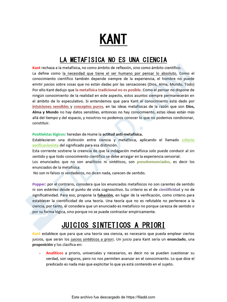 6 Kant | PDF | A priori y a posteriori | Immanuel Kant