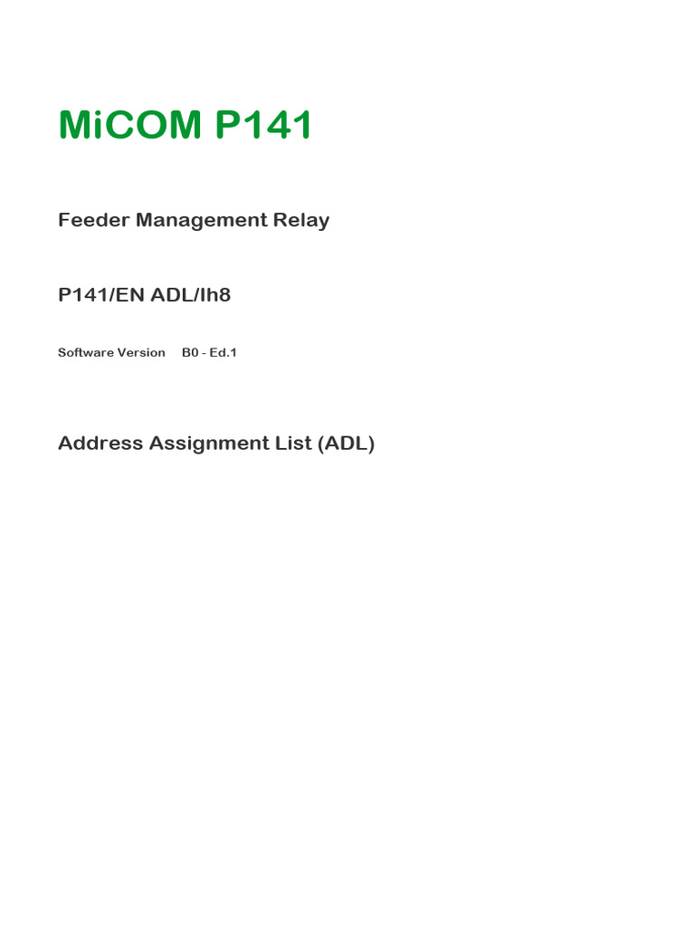 Micom P141: Feeder Management Relay | PDF | Teaching Methods & Materials