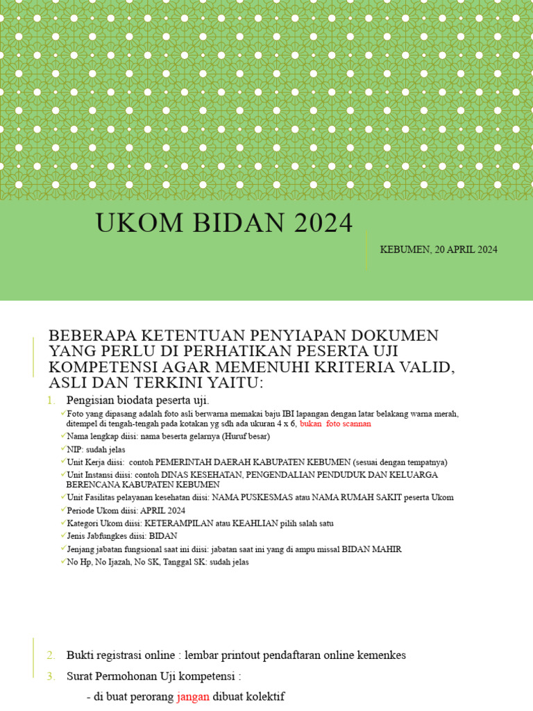 Panduan Ukom Bidan 2024 | PDF