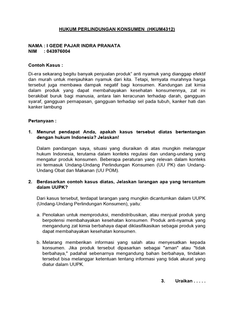 Hukum Perlindungan Konsumen Hkum4312 | PDF Hukum Perlindungan Konsumen Hkum4312 | PDF