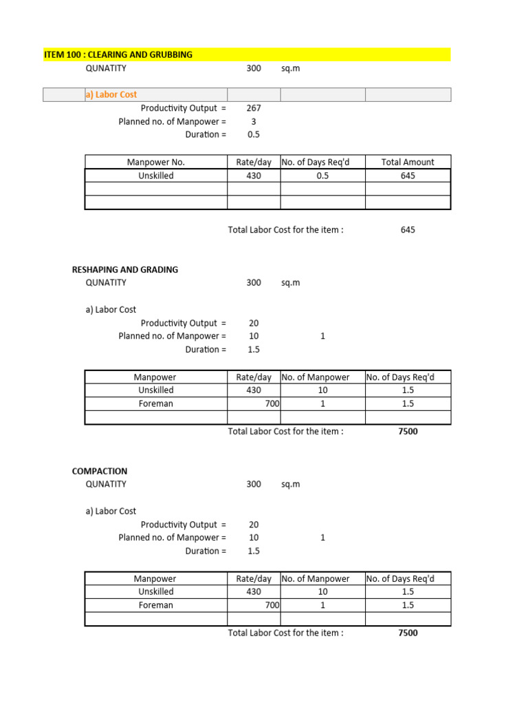(Qs) Work Plan | PDF | Materials | Civil Engineering