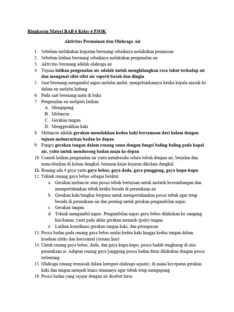 Ringkasan Materi BAB 6 Kelas 4 Merdeka | PDF