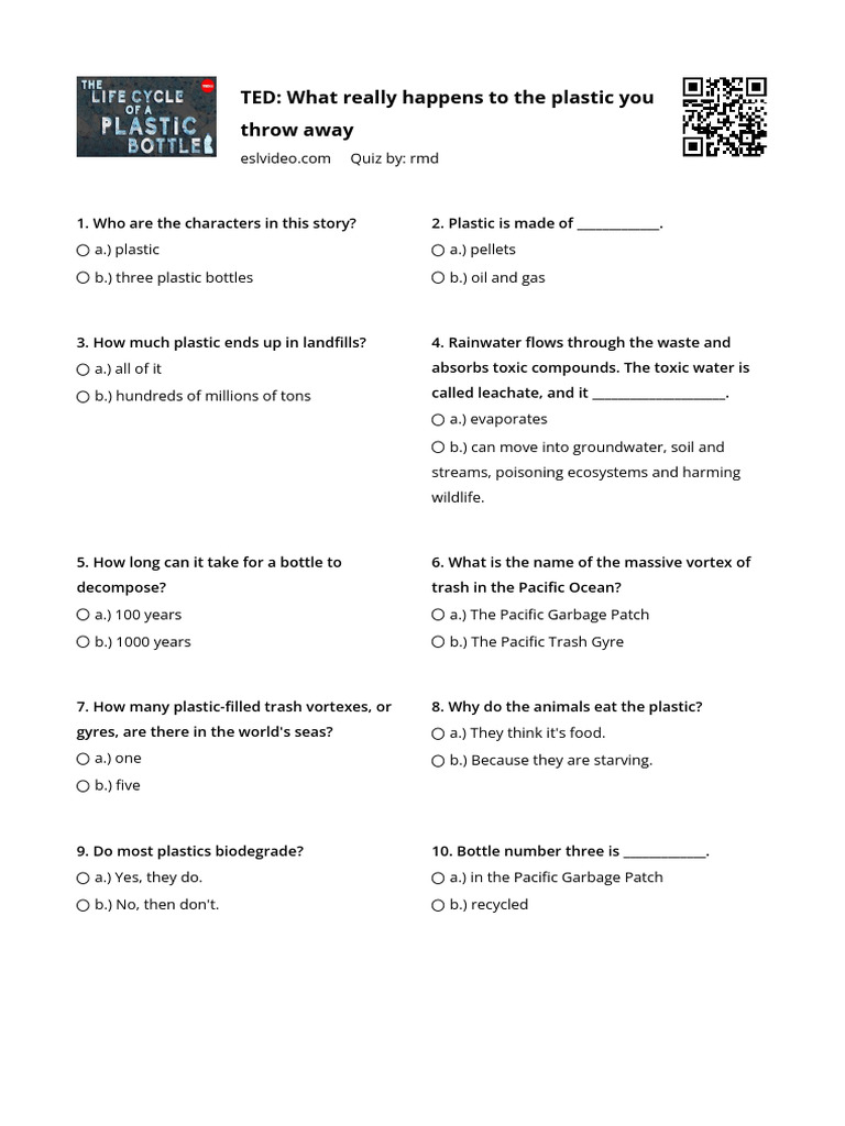 TED - What Really Happens To The Plastic You Throw Away | PDF | Plastic ...