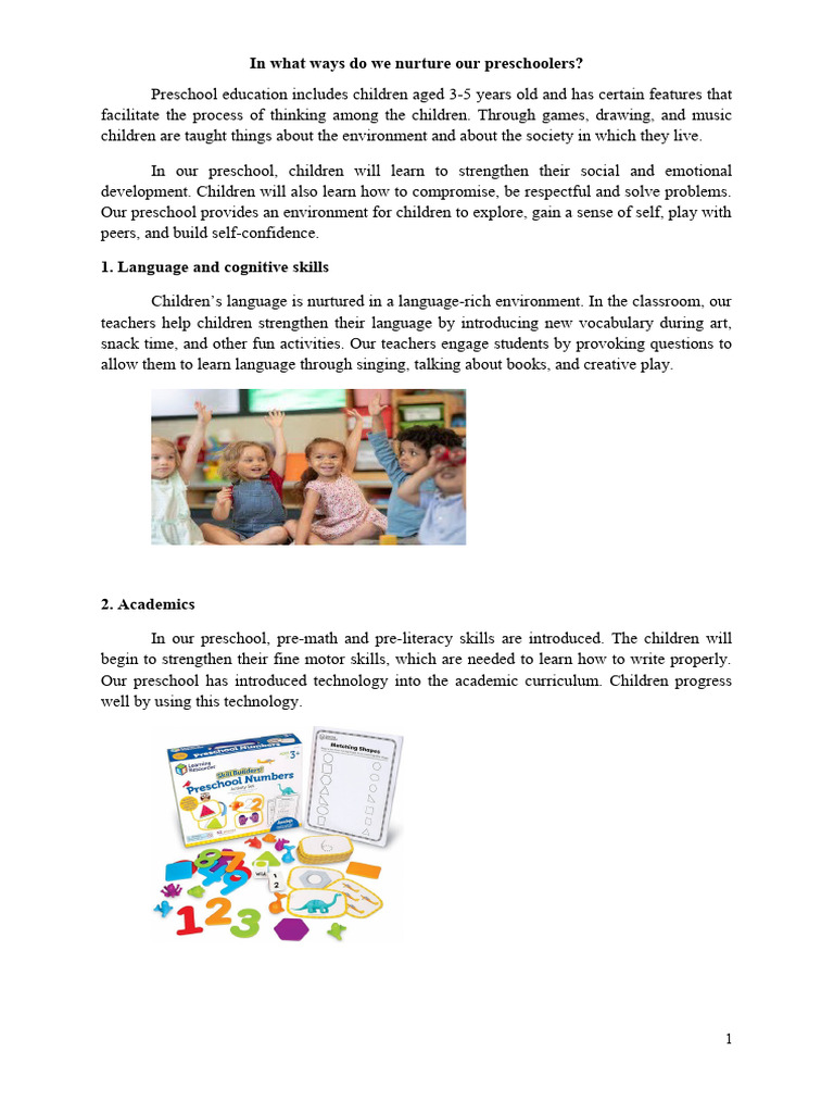 Preschool Education | PDF | Preschool | Teachers