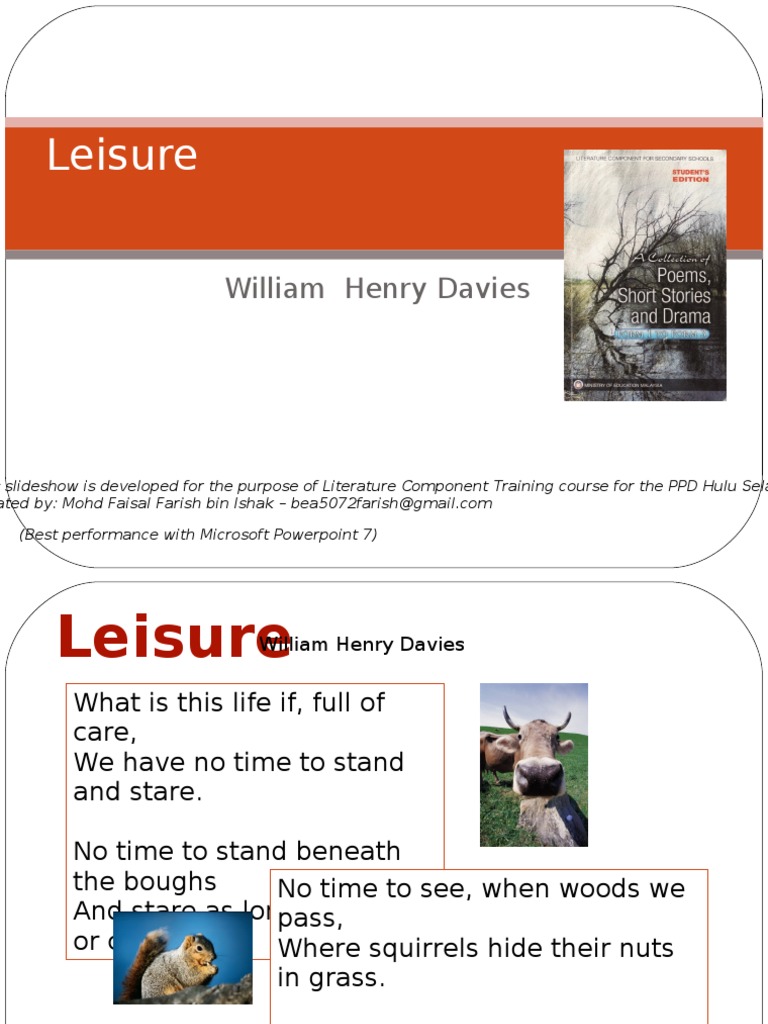 Leisure (Poem) poem included | Poetry | Fiction & Literature