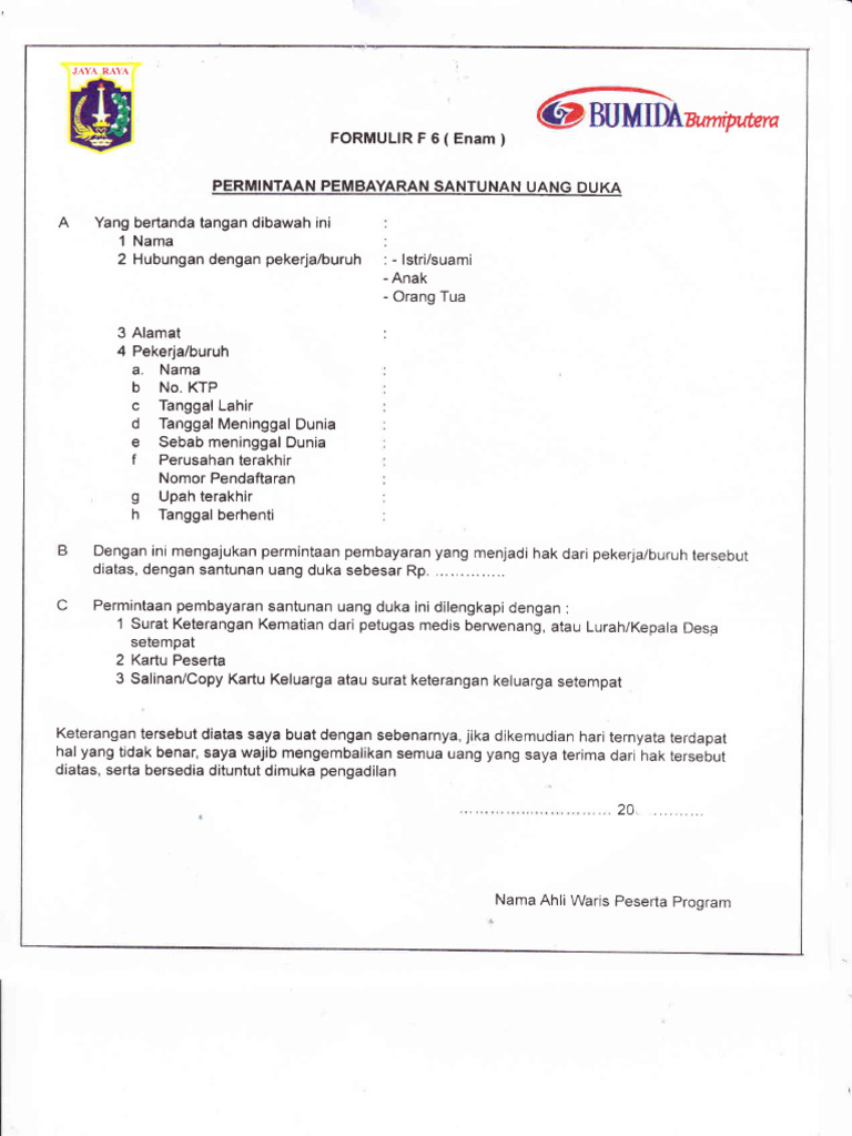 Formulir F6 | PDF