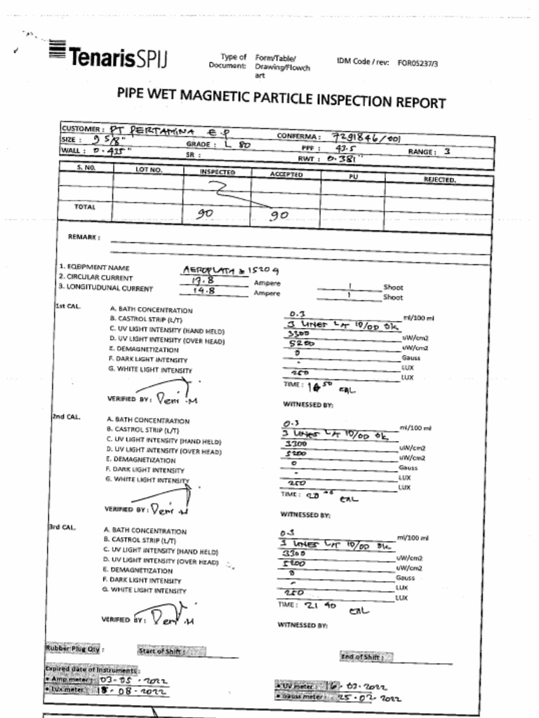 MPI Report Casing 9 5-8 - 43.5PPF | PDF