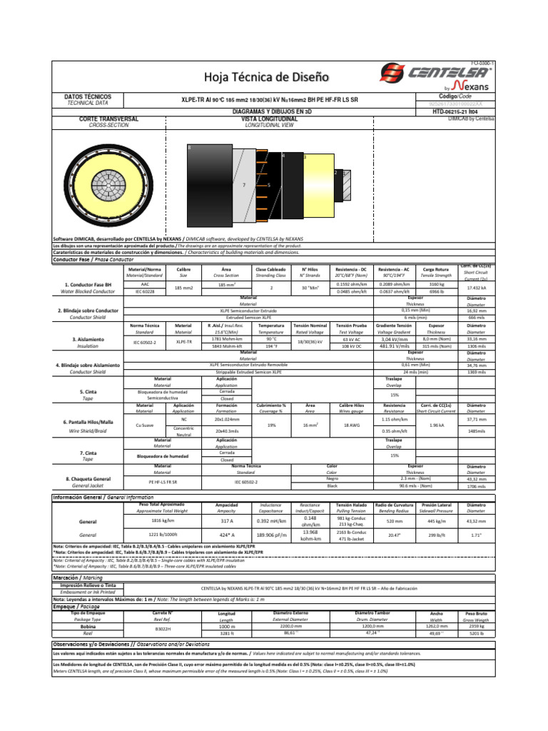 Especificaciones de Cable XLPE | PDF | Ciencia de los Materiales ...
