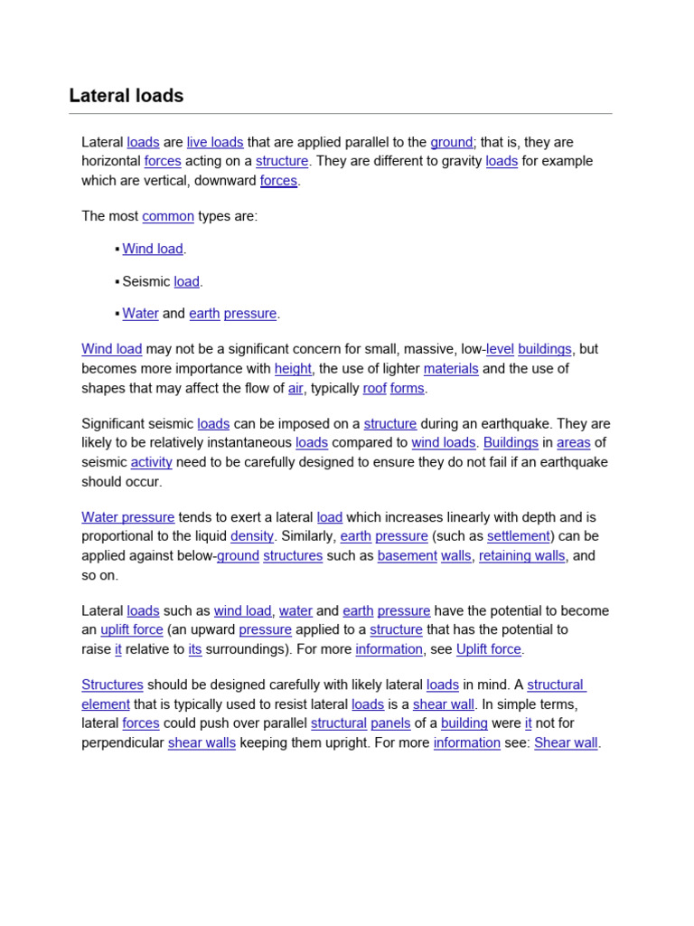 Lateral Loads | PDF