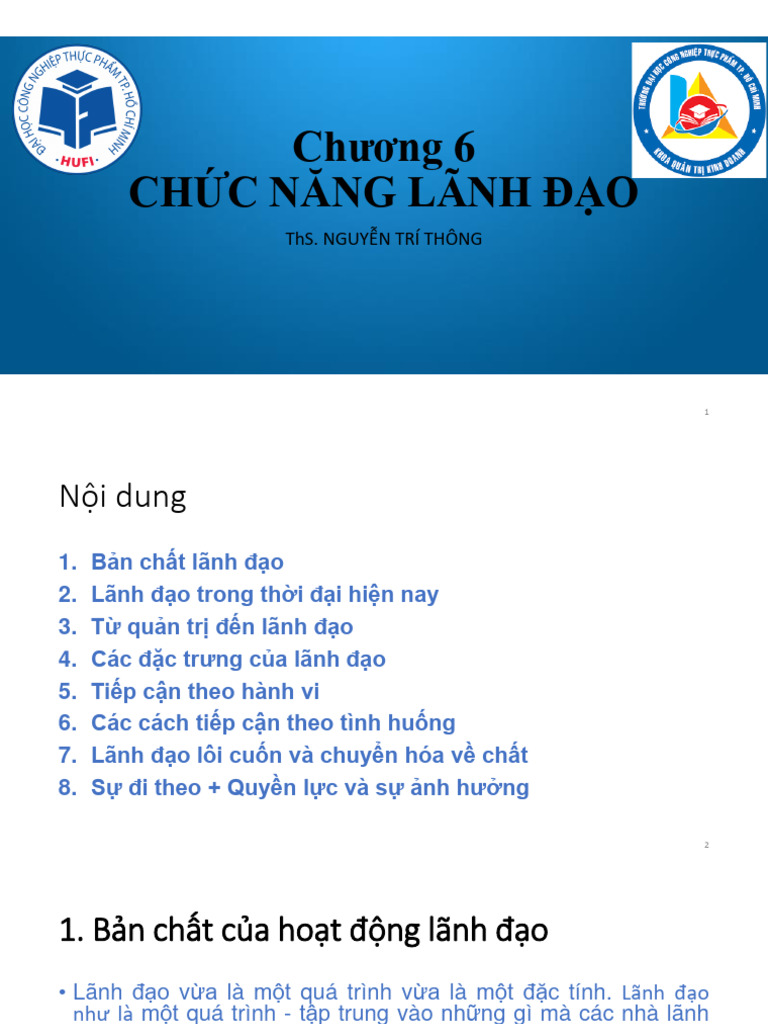 Chuong 6 - Chuc Nang Lanh Dao | PDF
