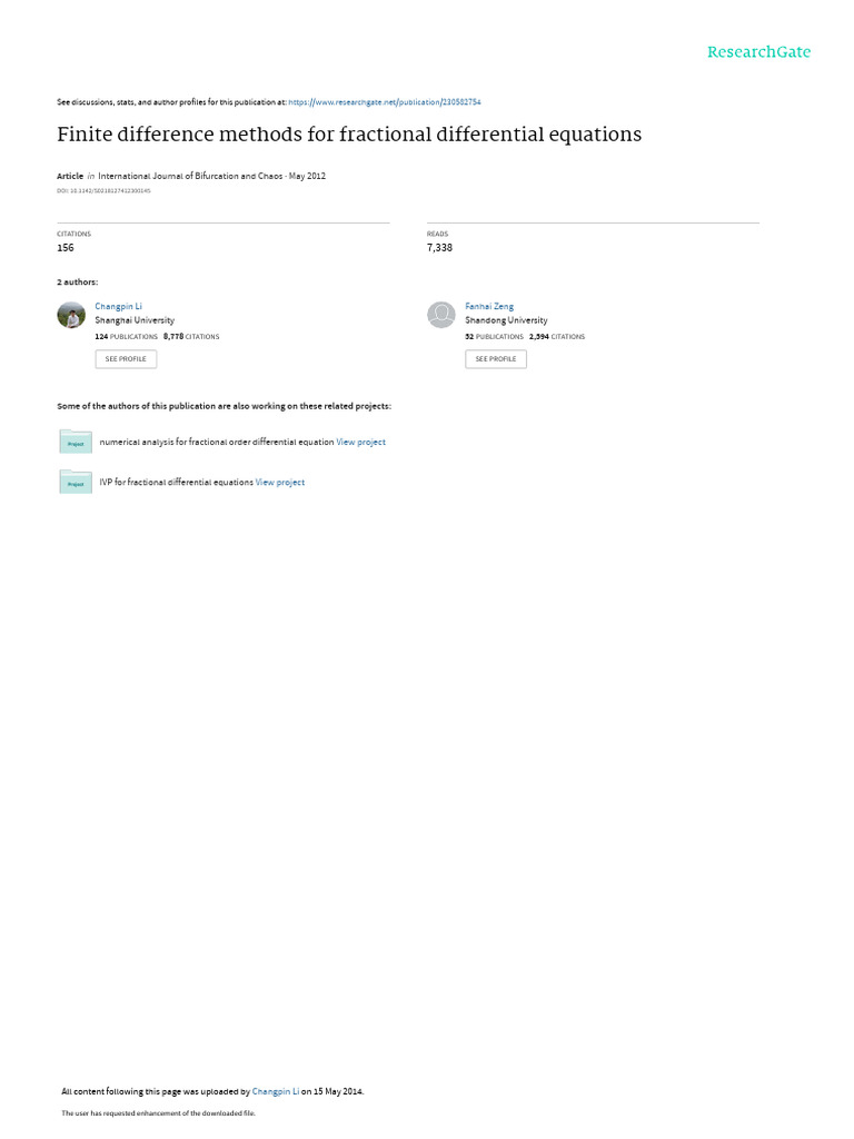 Finite Difference Methods for FDEs | PDF | Differential Equations | Mathematical Analysis