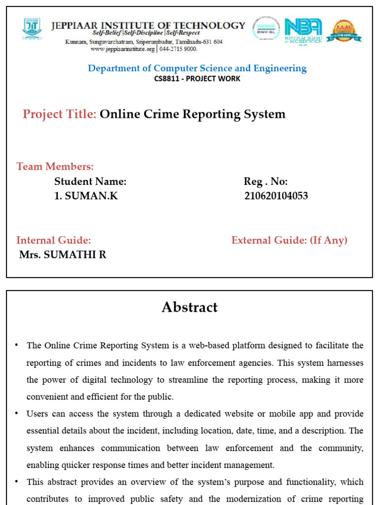 Online Crime Reporting System | PDF | Crimes | Crime & Violence