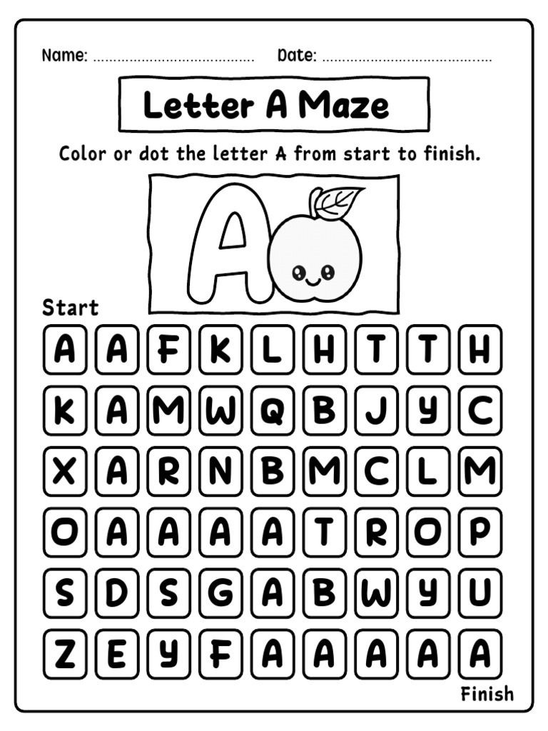 Alphabet Letter Mazes for Kids | PDF | Collation | Graphemes
