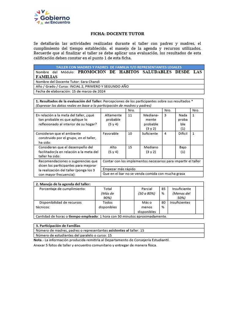 Informe Del Docente Tutor | PDF | Crecimiento personal y profesional