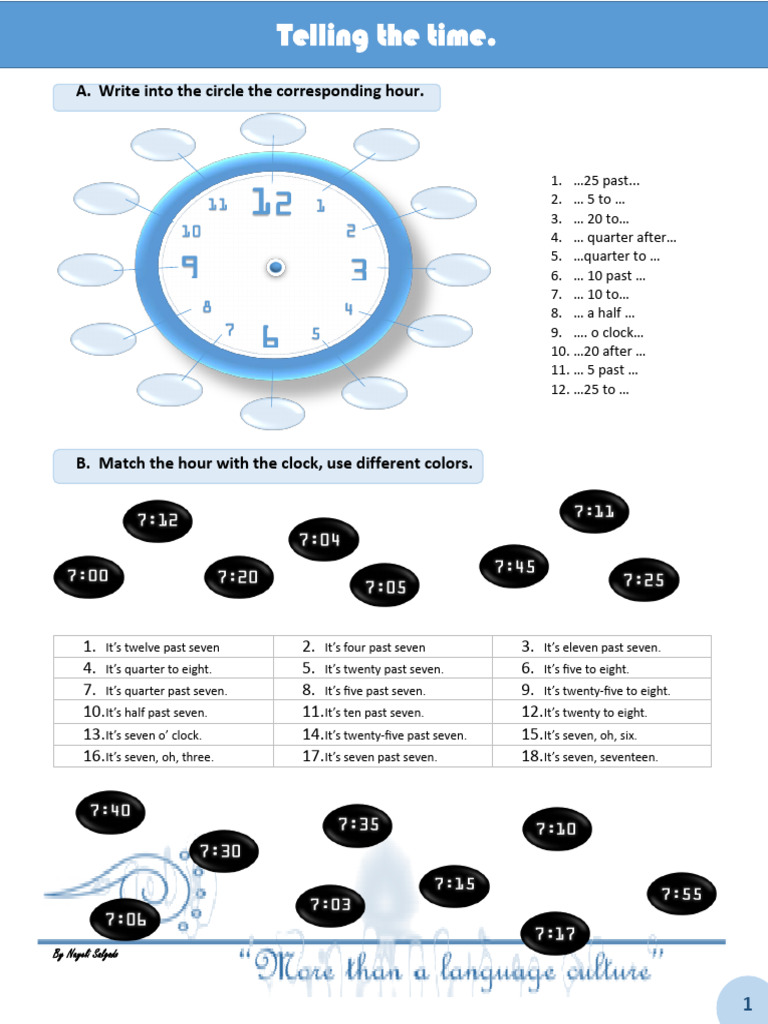telling time | PDF | Linguistic Morphology | Syntax
