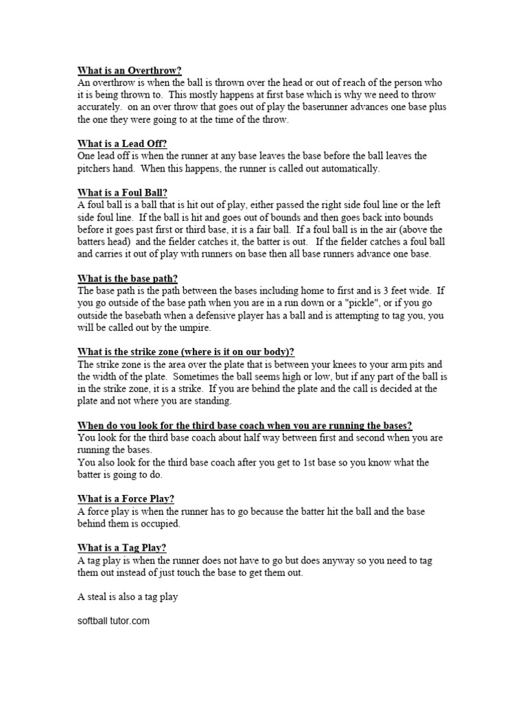 some-rules-players-should-know-pdf-baseball-field-sports