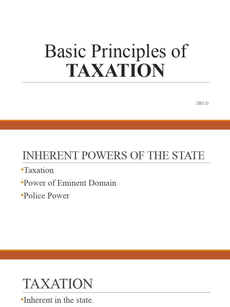 Basic Principles of TAXATION | PDF | Taxes | Double Taxation