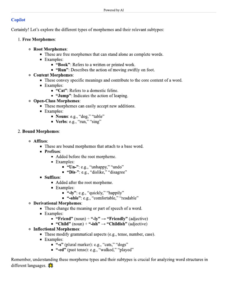 TYPES OF MORPHEMES | PDF