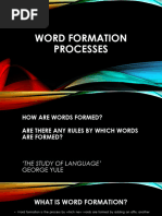 Word Formation Processes | PDF | Morphology (Linguistics) | Word