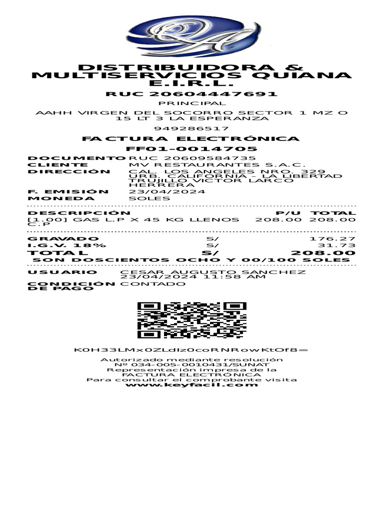Factura Electrónica Gas L.P. 45 kg | PDF | Hogar, jardinería y bricolaje