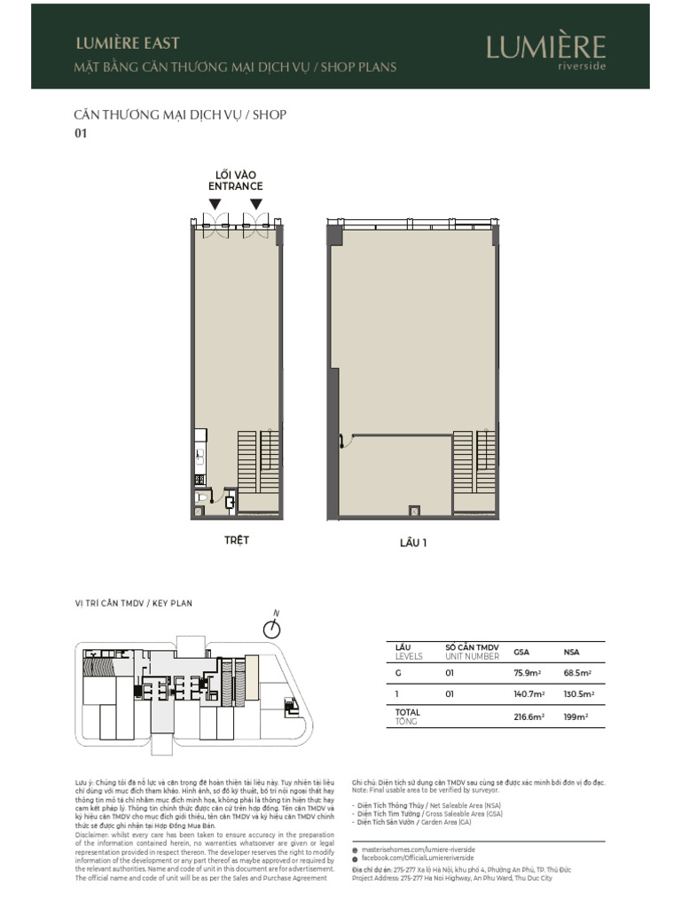 Lumiere Unit Layout - SHOP - East | PDF