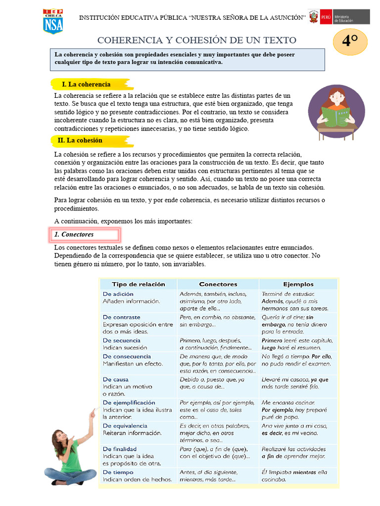 Coherencia y Cohesión de Un Texto | PDF | Oración (Lingüística ...