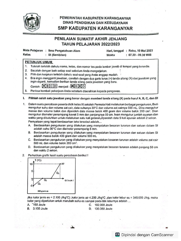 Soal Psaj Ipa 2023 - 2024 | PDF