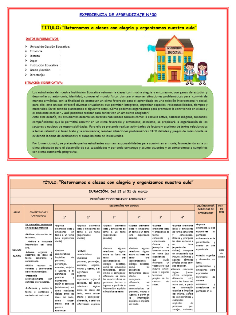 EXPERIENCIA DE APRENDIZAJE N° 0 | PDF | Números | Decimal