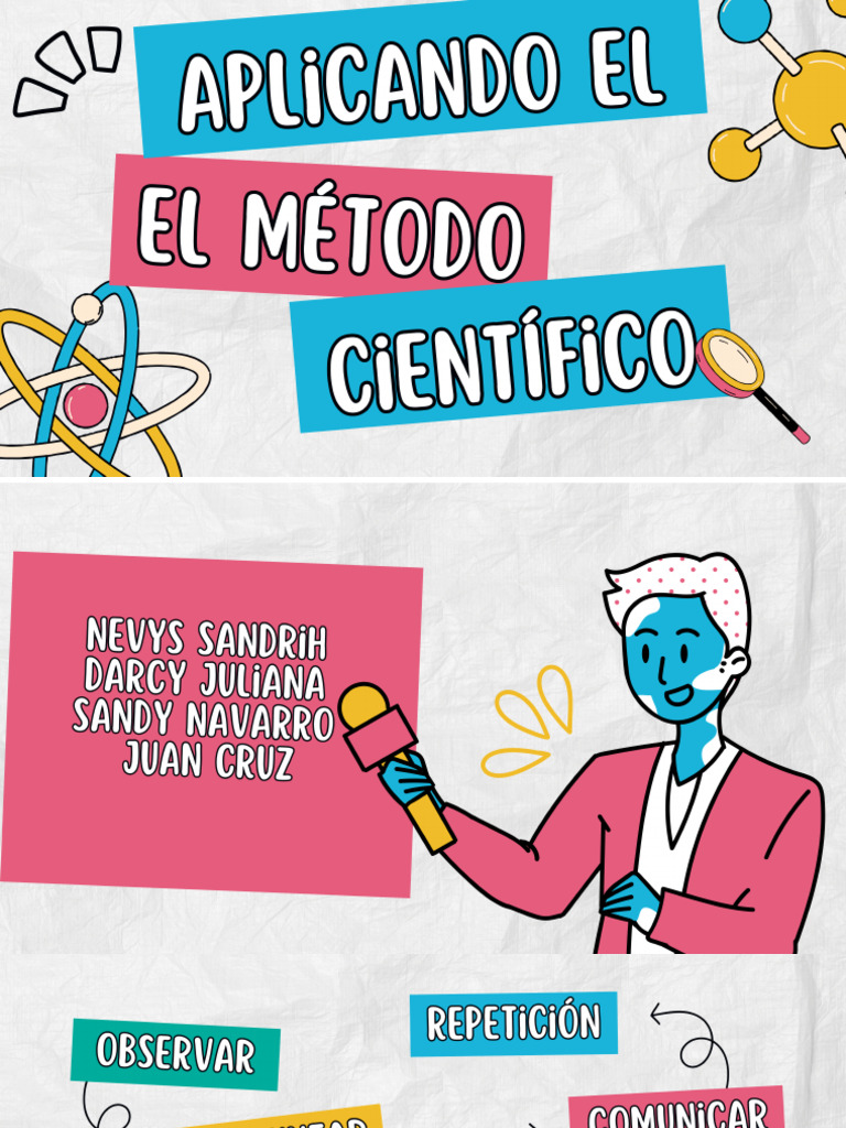 Presentación El Método Científico Ilustrativo Azul y Rosa | PDF