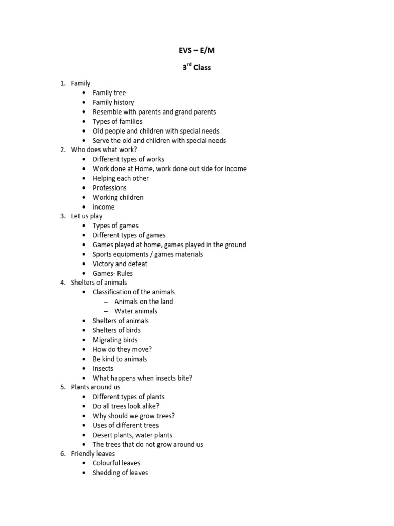 EVS (Classes III To V) English Medium | PDF | Agriculture | Plants