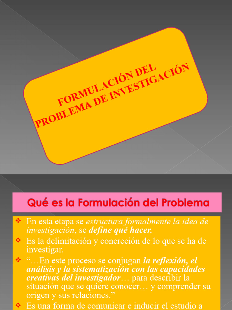Clase 7 Formulacion Del Problema | Descargar gratis PDF | Teoría ...