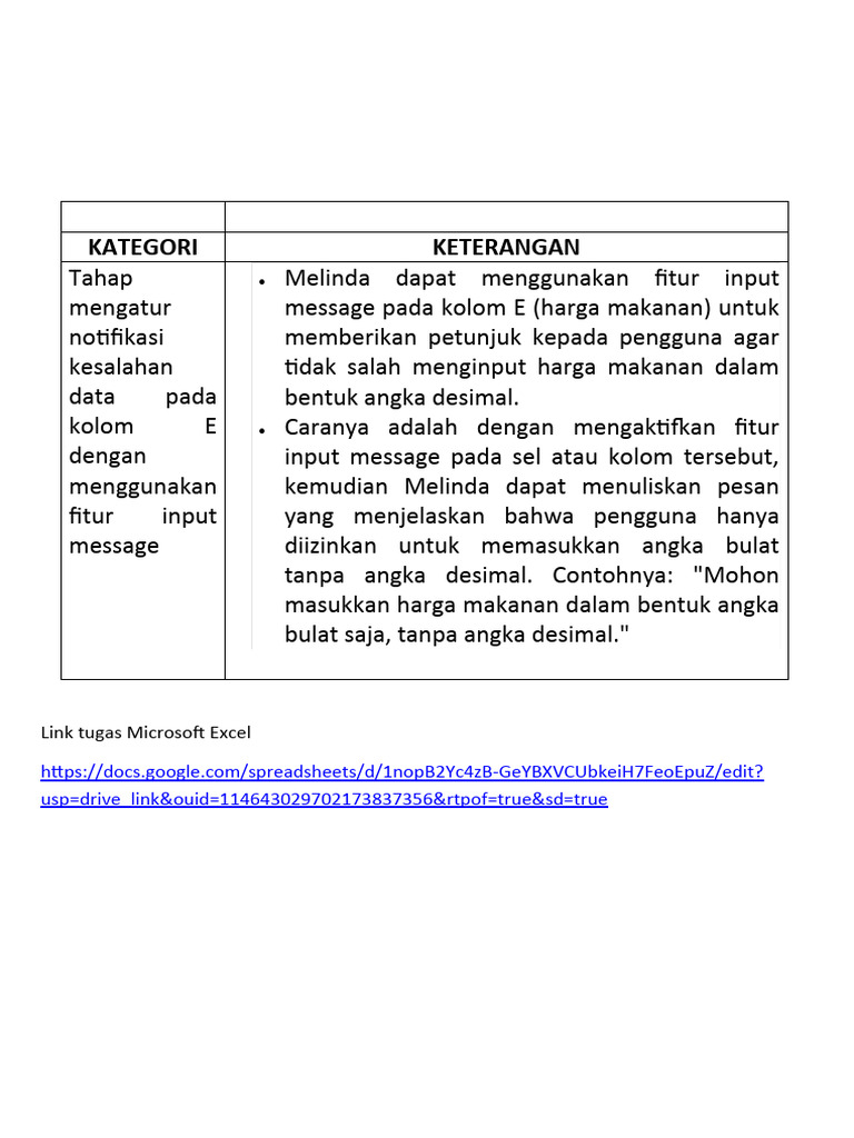 TPM 1 Menggunakan Formula Sederhana Excel (NURUL KAMAL) | PDF