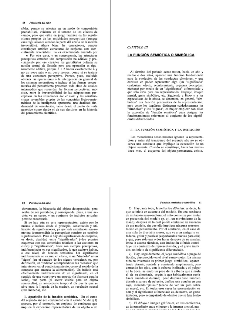 Piaget - Psico Del Niño - Cap. 3 | PDF