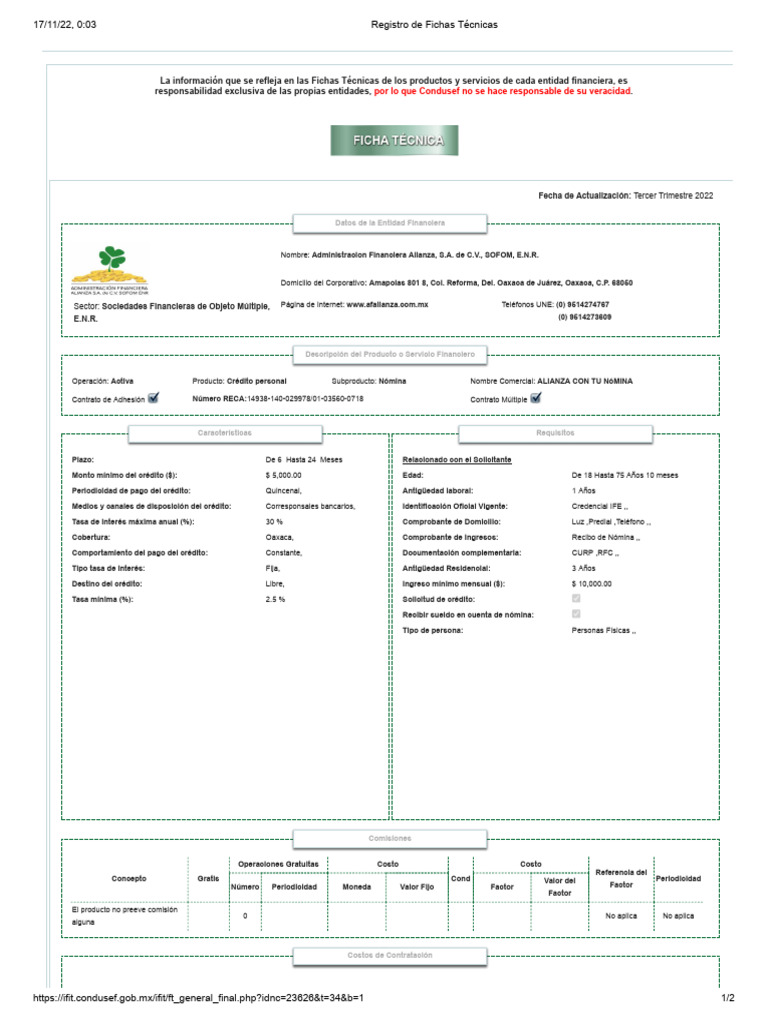 Ficha Sofom, E.N.R | PDF | Bancos | Crédito