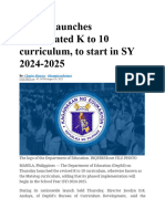 MATATAG K-10 Curriculum Overview | PDF