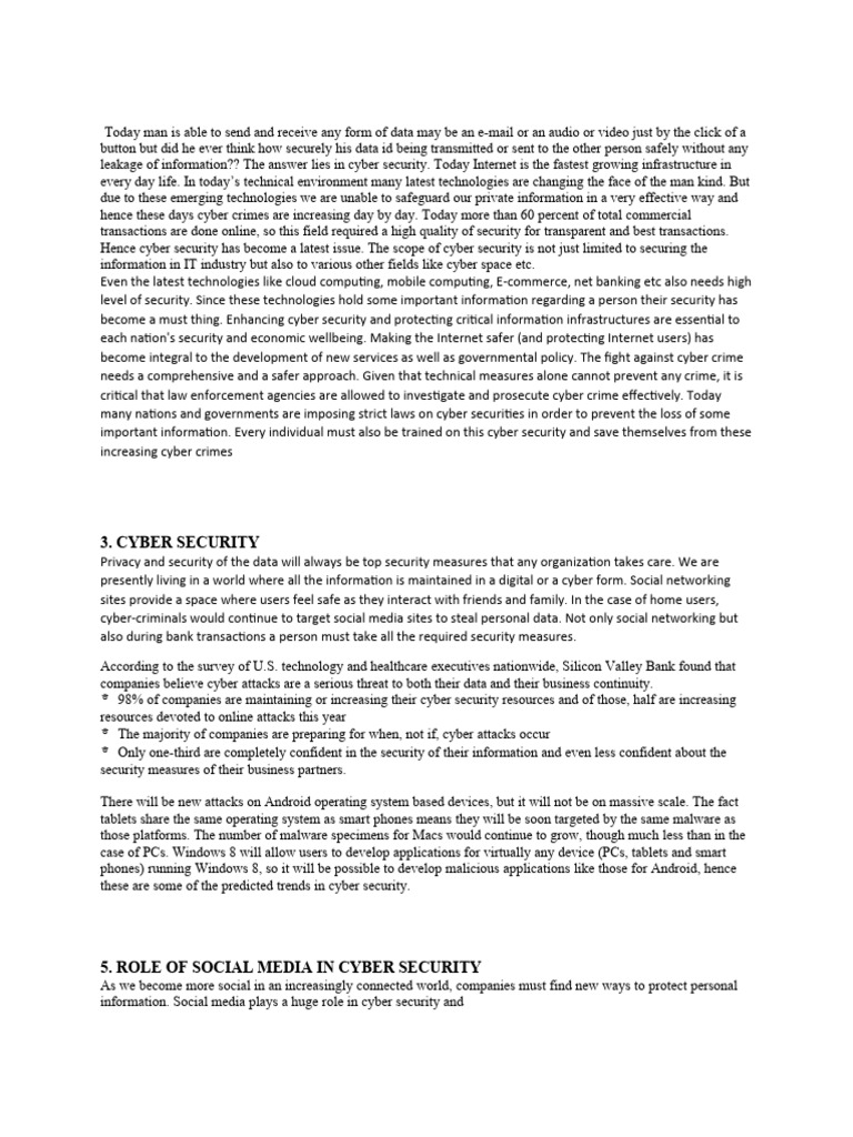 Cybersecurity: Safeguarding Data Today | PDF | Security | Computer Security
