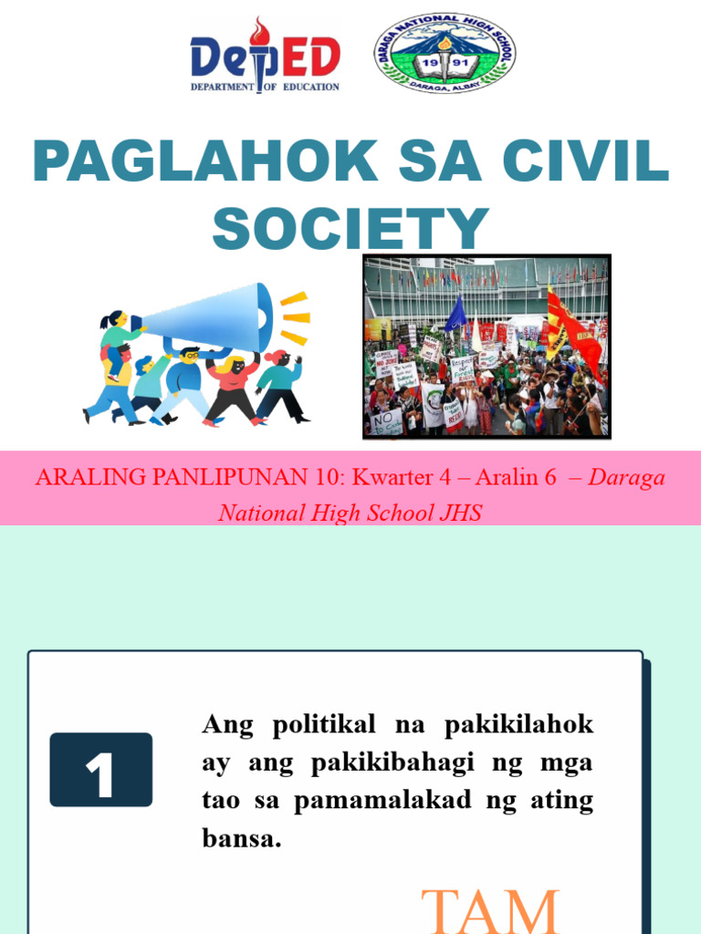AP10 Module 3 Q4 Aralin 6 Paglahok Sa Civil Society | PDF