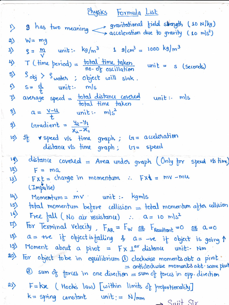 Phy Formula Bank | PDF