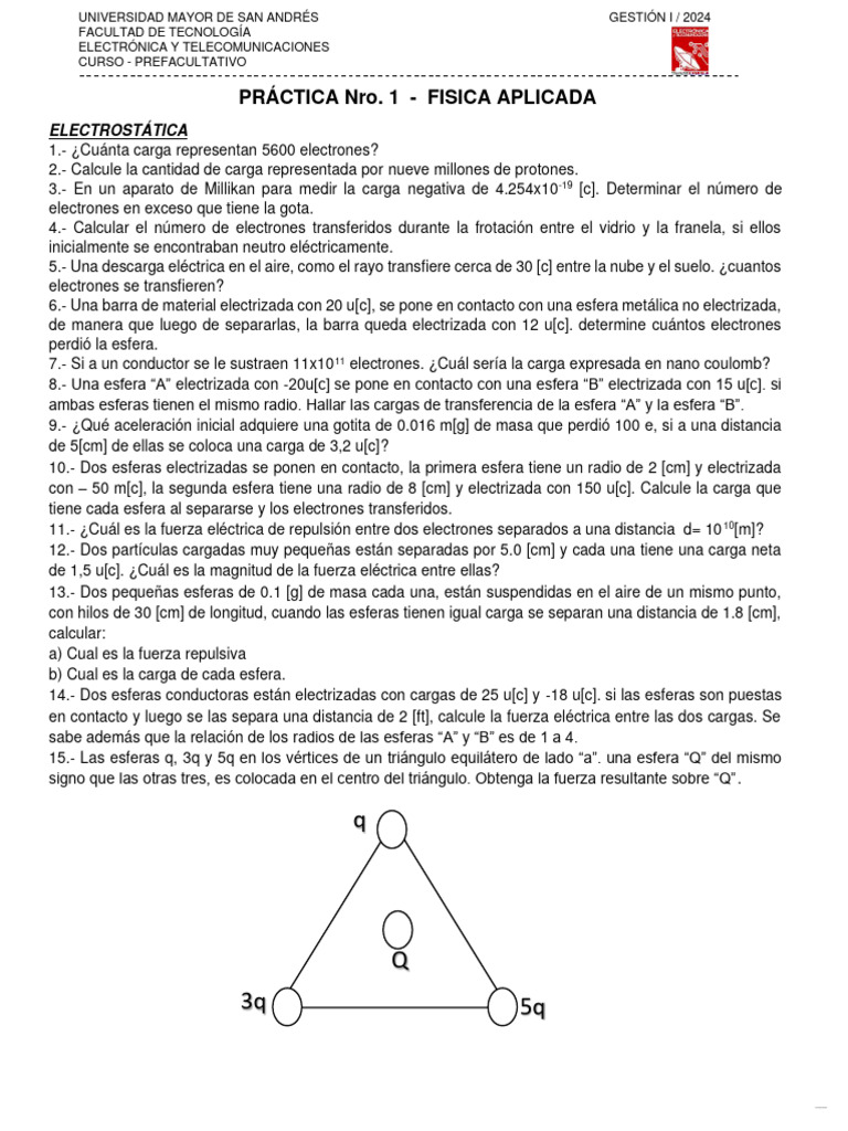 Practica Nro 1 FisicaAplicada | PDF | Electrón | Triángulo