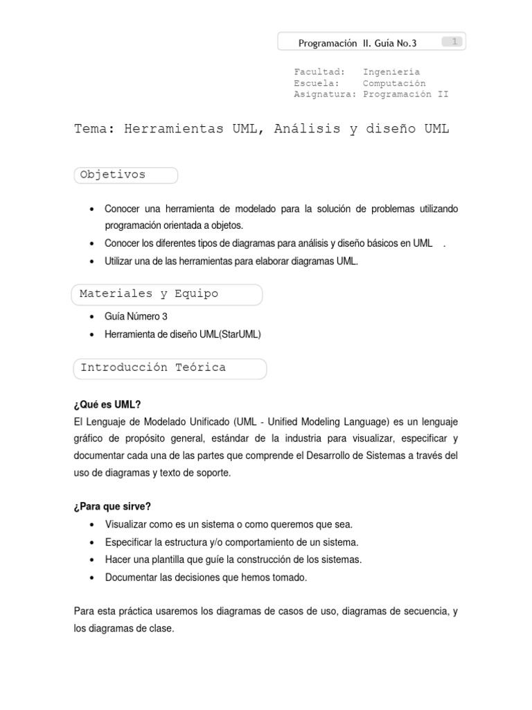guia-3 | PDF | Lenguaje de modelado unificado | Objeto (informática)