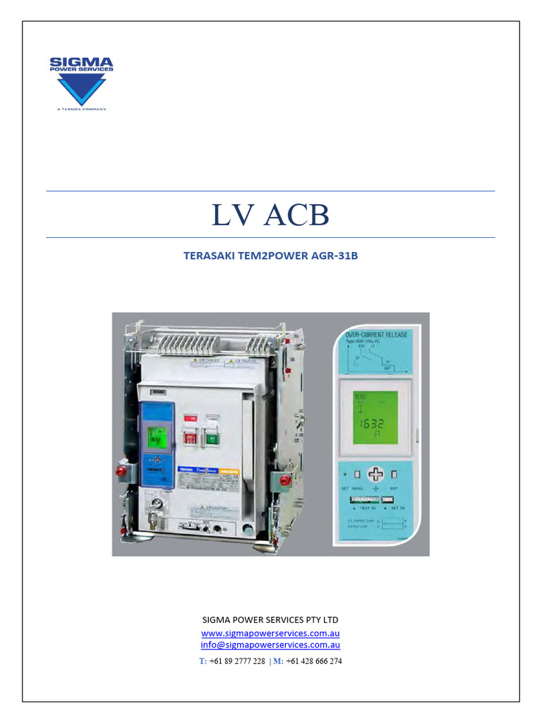 Terasaki AGR-31B ACB Test Report | PDF | Insulator (Electricity ...